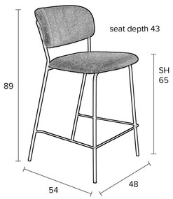 Tmavě zelené barové židle v sadě 2 ks 89 cm Jolien – White Label