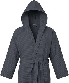 Vaflový župan s kapucí SPAFFLE, tmavě šedý Velikost: L/XL