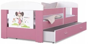 Dětská postel 180 x 80 cm FILIP RŮŽOVÁ vzor MINIE Rozměry postele: 180x80 cm