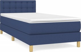 Box spring postel s matrací modrá 90x190 cm textil 3140903