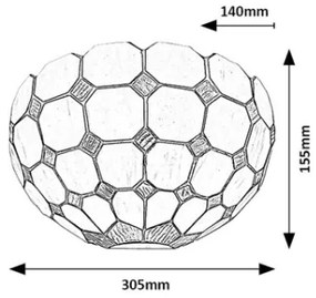 Brilagi - Tiffany vitrážové nástěnné svítidlo DORAN 1xE14/40W/230V