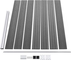 Set plotového dílce WPC 699 x 146 cm šedý 3070457