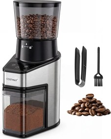 Costway Elektrický mlýnek na kávu s kónickým mlýnkem mlýnek na espresso s 60