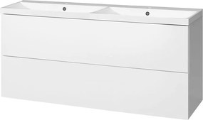 Mereo, Mereo Aira, koupelnová skříňka s umyvadlem z litého mramoru 121 cm, bílá, MER-CN713M