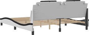 Rám postele Viana bez matrace bílý a černý 180 x 200 cm umělá kůže 3208116