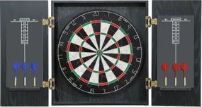 SPORTNOW sisalový terč se skříňkou, 6 šipek s kovovými hroty a 2 bodové tabule, 100x55x9 cm, černý