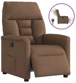 Elektrické polohovací křeslo hnědé textil 3303016