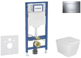 Geberit Duofix - Set předstěnové instalace, klozetu Arkas a sedátka softclose, tlačítko Sigma20, chrom SANI11CA1112B