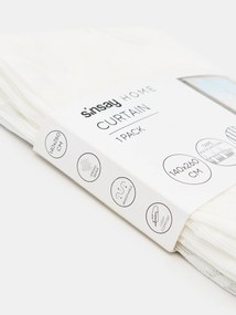 Sinsay - Záclona s páskou a rostlinným vzorem - bílá