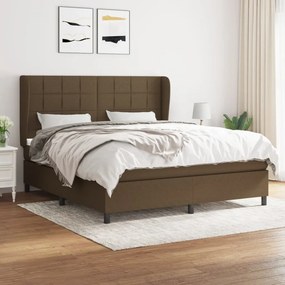 Box spring postel s matrací tmavě hnědá 160x200 cm textil 3127976