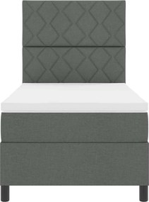 Postel s boxspringem s čelo Tmavě šedá 90 x 190 cm textil 3339428