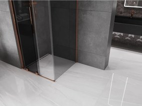 Mexen Velar, sprchový kout s posuvnými dveřmi 110 x 110 cm, 8mm šedé sklo, růžové zlato, 871-110-110-41-60
