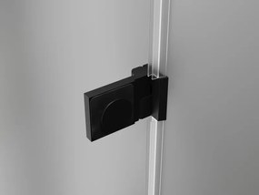 Mexen Lunar-B, výklopný sprchový kout levý 100 x 70 cm, 8mm čiré sklo, černý profil, 832-100-070-70-00-L