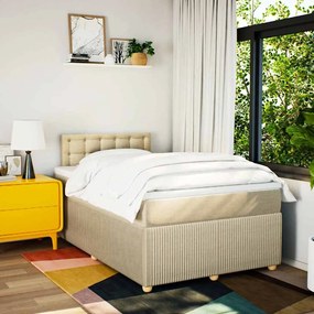 Box spring postel s matrací krémová 120x200 cm textil 3287442