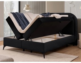 Černá boxspring postel s úložným prostorem 160x200 cm Ornes – Ropez