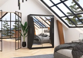 Posuvná skříň se zrcadlem a LED osvětlením MAX 150