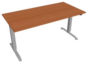 Elektr. nastavitelný stůl 160x80 - HOBIS MOTION  MS 2 1600 Dekor stolové desky: třešeň, Barva kovové podnože: stříbrná