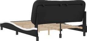 Rám postele bez matrace Hvar černý a bílý 120 x 200 cm umělá kůže 3207993