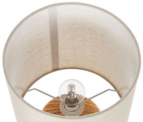 Keramická stolní lampa bílá / světlé dřevo ALZEYA Beliani