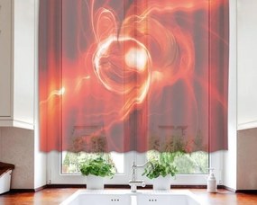 DIMEX | Hotové záclony - kusová fotozáclona Červený abstrakt VO-140-027 | oranžová, červená | 140 x 120 cm