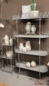 Šedý kovový retro stojan na květiny Storage rack - 91*36*168 cm