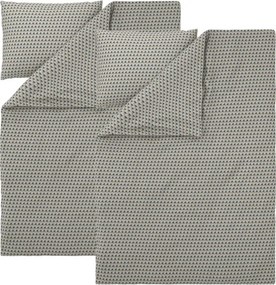 Livarno® Sada ložního povlečení Renforcé, 140 x 200 cm , 70 x 90 cm, černá/bílá, 2dílná