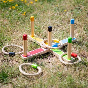 Bigjigs Toys Dřevěná hra - Házení kruhů