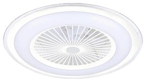 LED Stmívatelné stropní svítidlo s ventilátorem ZONDA LED/48W/230V bílá + DO