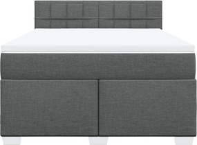 Box spring postel s matrací tmavě šedá 140x200 cm textil 3288212