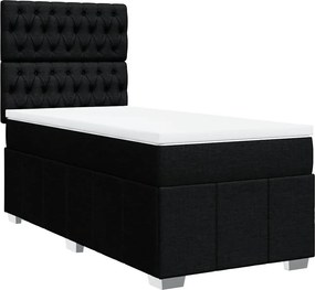 Box spring postel s matrací černá 100 x 200 cm textil 3293888