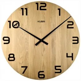 KUBRi 0190 - Obrovské dubové hodiny s vynikající čitelností o průměru 80 cm