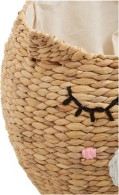 Dětský koš na hračky z vodního hyacintu v přírodní barvě ø 49x40 cm Lidi Cat Face – Premier Housewares