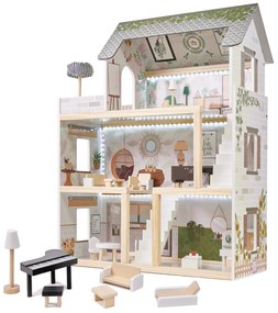 Creative Corner Dřevěný domeček pro panenky LULILO FLORO boho LED