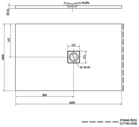 Polysan FLEXIA vanička z litého mramoru, 160x100x3,5cm, 72920