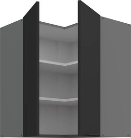ARIA ab | horní kuchyňská skříňka 60x60 GN-72 2F (90°) rohová s policemi | 60x60 cm | antracit/černá