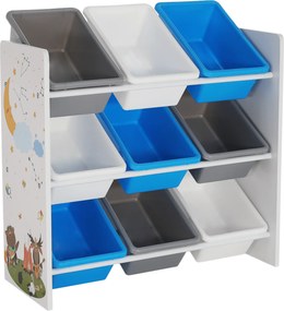 Organizér/regál na hračky, vícebarevná/vzor, DARLING TYP 3