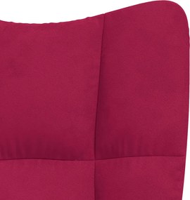 Relaxační křeslo vínové samet 328078