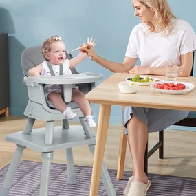 Costway 6-v-1 dětská vysoká stolička Vysoká židle a jídelní židlička a učební