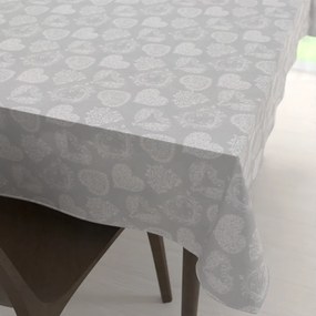 Biante Dekorační obdélníkový ubrus PML-071 Srdce s ornamenty na šedém 120x160 cm