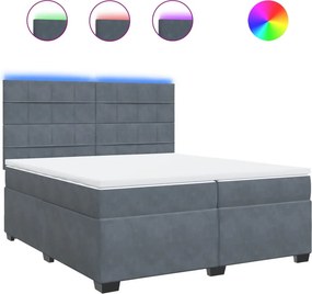 Box spring postel s matrací tmavě šedá 200x200 cm samet 3293303
