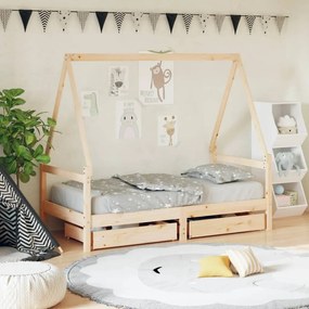 Dětská postel se zásuvkami 80 x 160 cm masivní borové dřevo - Default Title