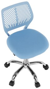 Dětská židle PIXIE - kov, polyester, modrá / chrom