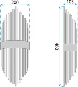 Toolight Toolight, nástěnné svítidlo 2xE14, APP1760-1W, černá-šedá, OSW-04052