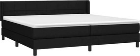 Box spring postel s matrací černá 200x200 cm textil 3129739