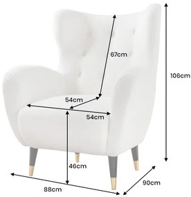 Designové křeslo Danail bílé