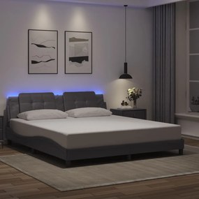 Rám postele s LED bez matrace Zadar šedý 180 x 200 cm 3214127