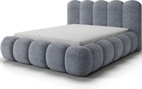 Postel Oloroso 160x200 s kovovým roštem a úložným prostorem, modrý ženyl