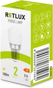 RETLUX RLL 454 E14 2W T26 fridge / 2W / 180 lm / 3000K - teplá bílá