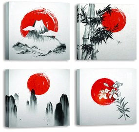 Obrazy v sadě 4 ks 30x30 cm Zen – Wallity