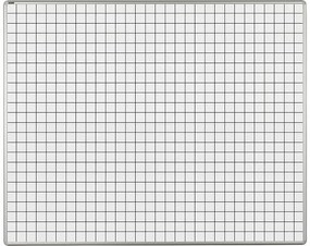 Magnetická tabule s odkládací poličkou MANAŽER K 150 x 120 cm (potisk) - čtverce 100 mm (101501202105)